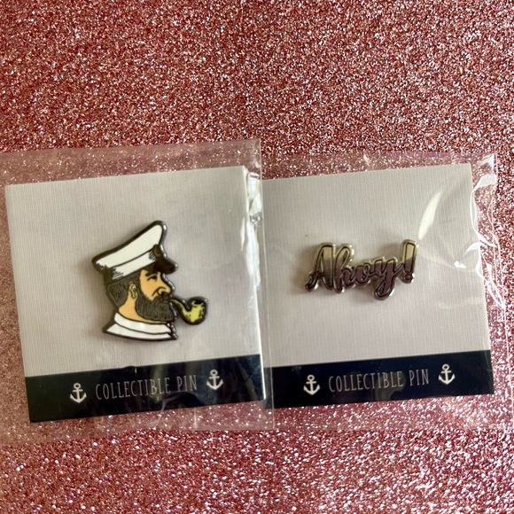 Accessories | Nwt Sailor Themed Pins Captain And Ahoy | Poshmark